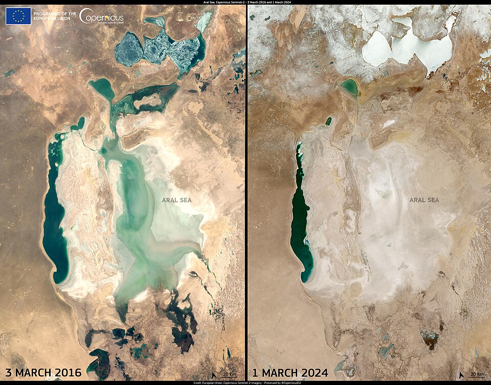 A Tale of Two Nations: The North Aral Sea Rebounds While the South Aral ...